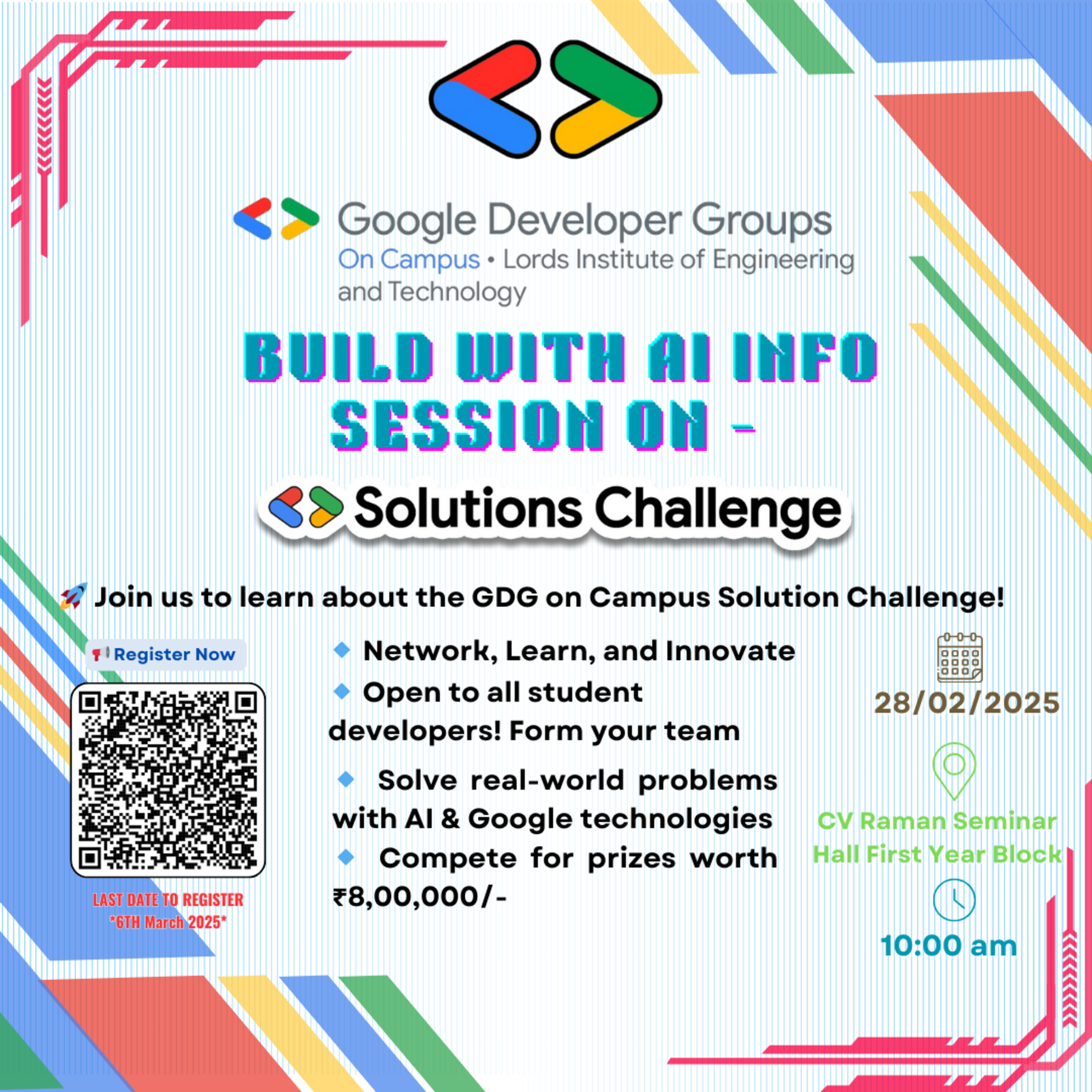 See Solutions Challenge Info Session at Google Developer Groups GDG on Campus Lords Institute of ...